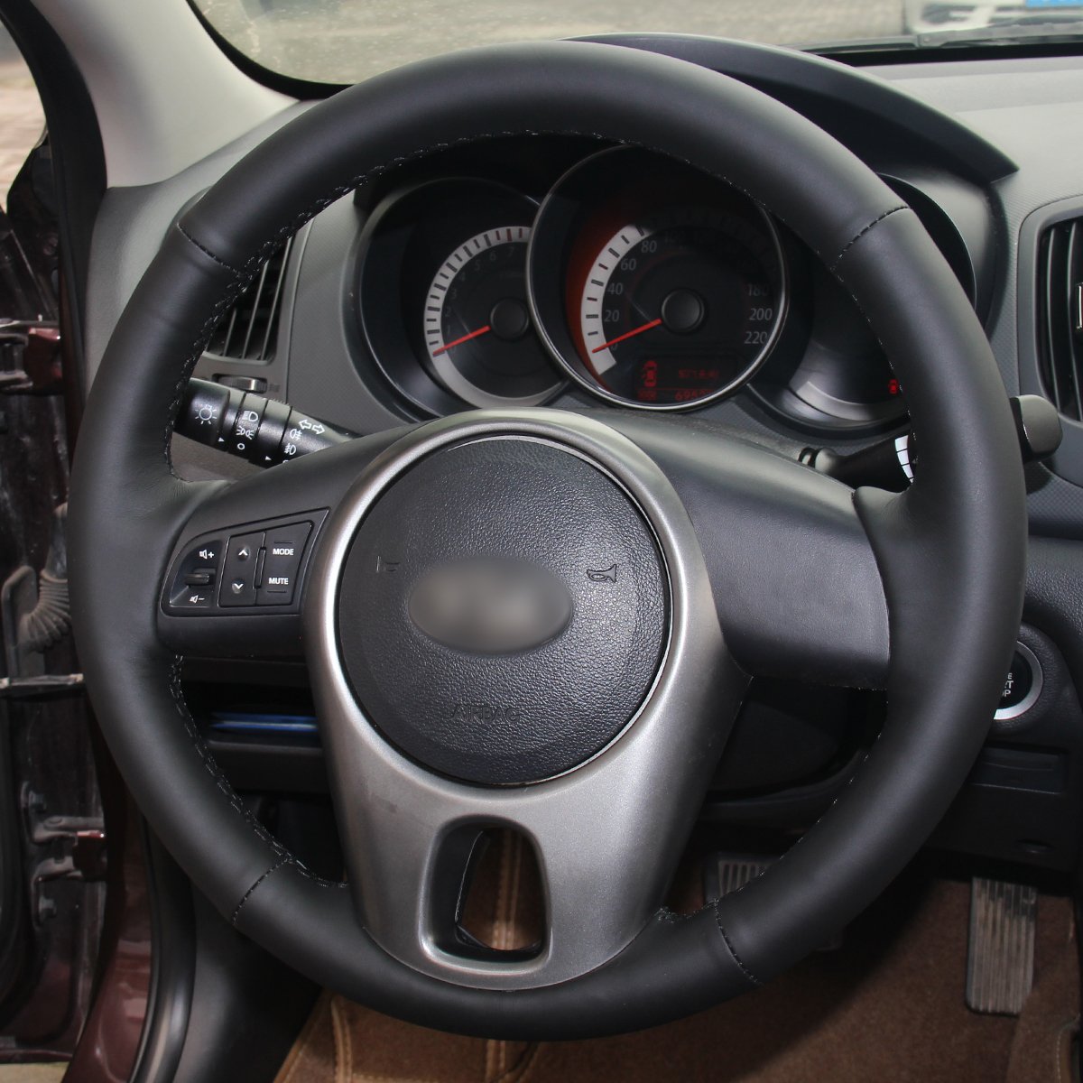 Loncky Auto Custom Fit OEM Black Genuine Leather Steering Wheel Covers ...