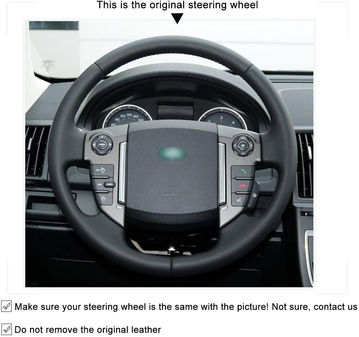 Loncky Auto Custom Fit OEM Black Genuine Leather Suede Car Steering ...