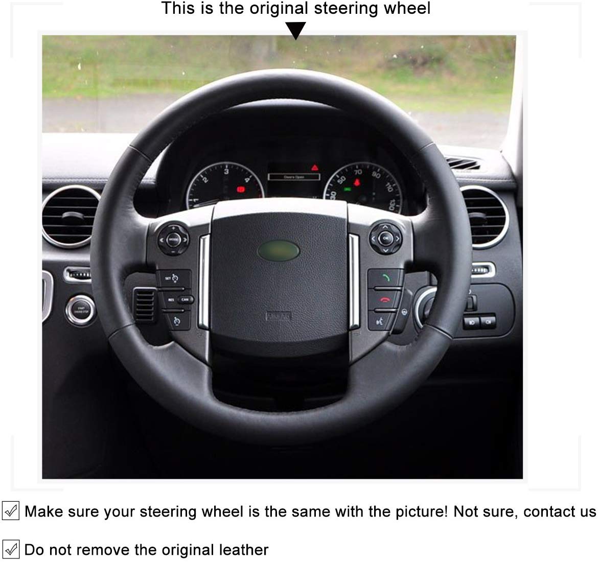 Loncky Auto Custom Fit OEM Black Genuine Leather Car Steering Wheel ...