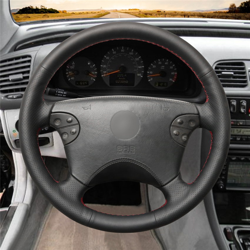 Loncky Auto Custom Fit OEM Black Genuine Leather Steering Wheel Covers ...