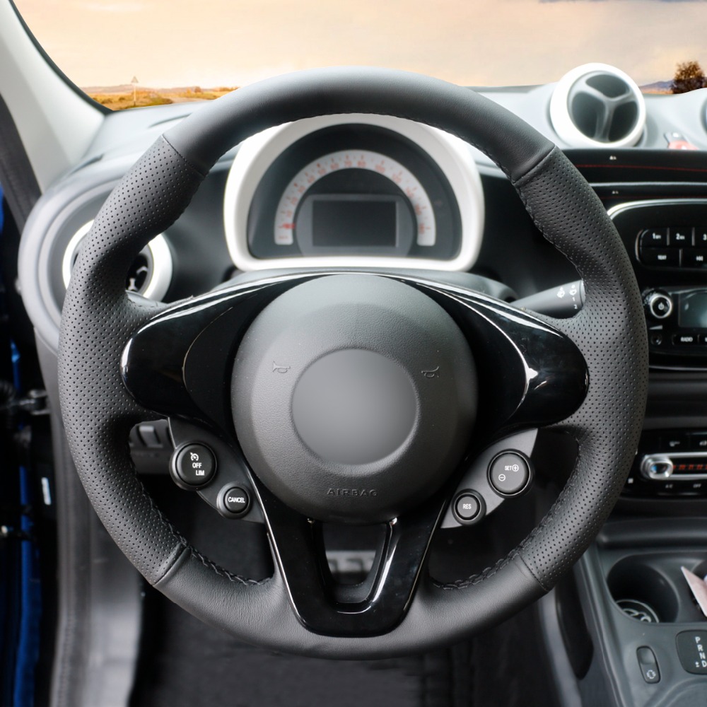 Loncky Auto Custom Fit OEM Black Genuine Leather Steering Wheel Covers ...