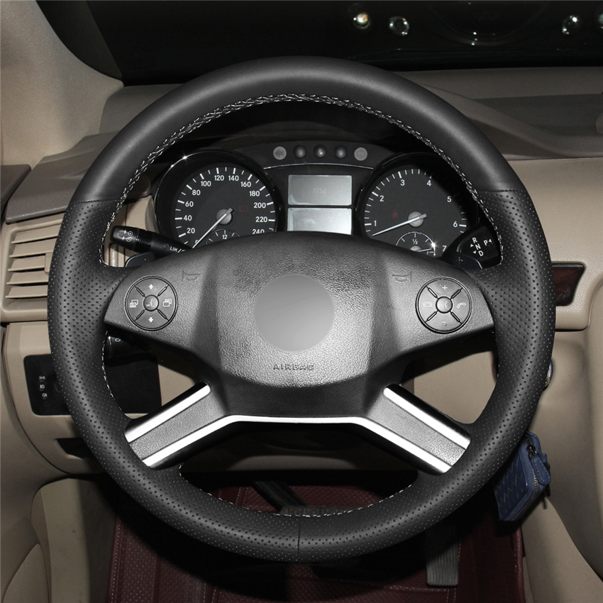 Loncky Auto Custom Fit OEM Black Genuine Leather Steering Wheel Cover ...