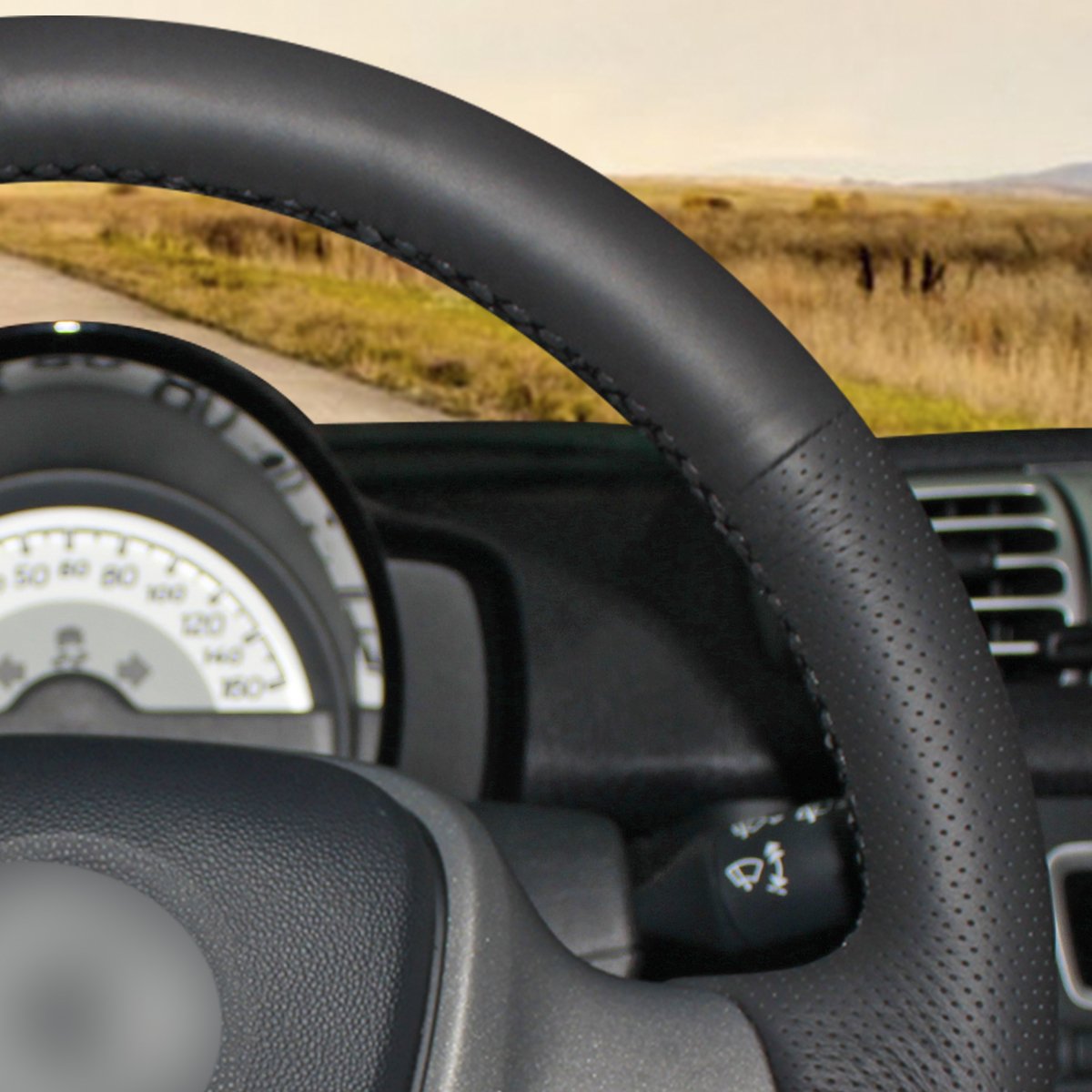 Loncky Auto Custom Fit OEM Black Genuine Leather Steering Wheel Covers ...