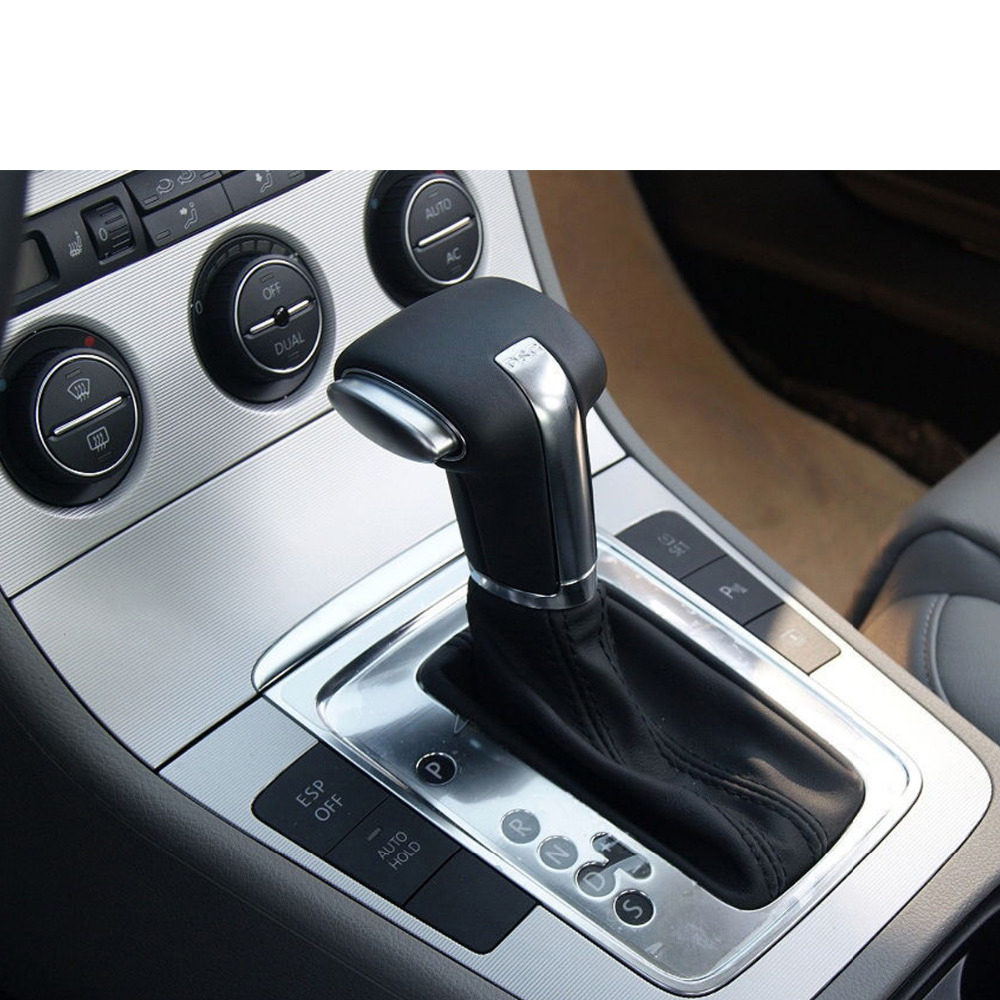 Loncky Black Genuine Leather Custom Car Gear Shift Knob Cover for ...