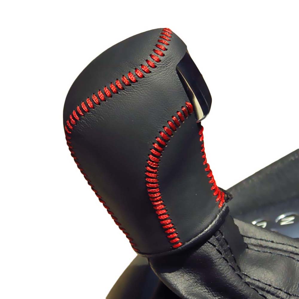 Loncky Black Genuine Leather Custom Car Gear Shift Knob Cover for ...