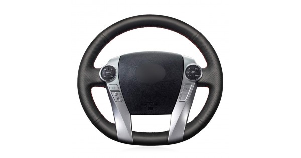 Loncky Auto Black Genuine Leather Car steering wheel cover for Toyota Prius 2010 2011 2012 2013 2014 2015 Toyota Prius c 2012 2018 Interior Accessories
